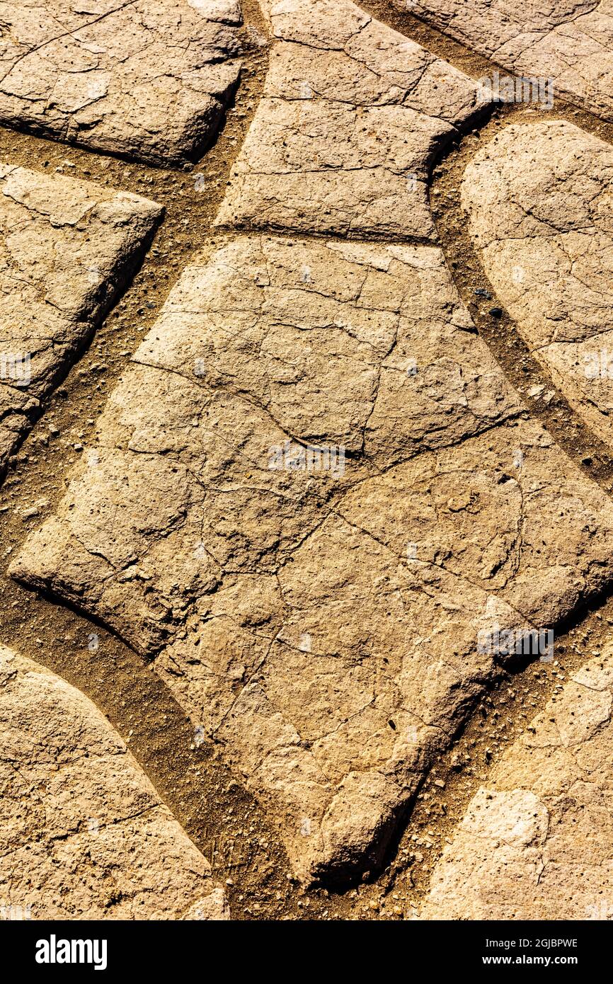 Mud cracks at Mesquite Sand Dunes in Death Valley National Park ...
