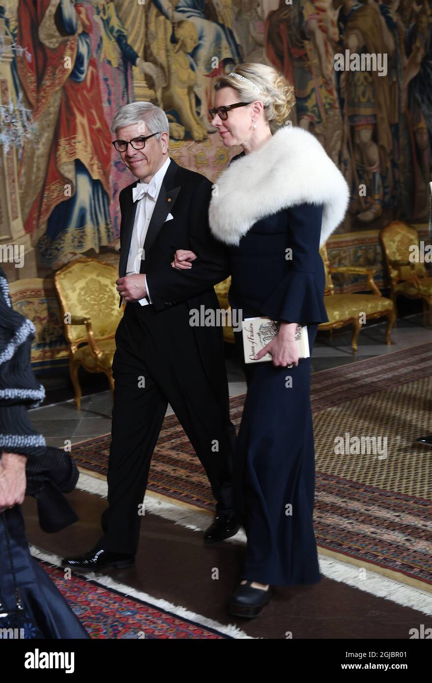 Economic Sciences laureate Paul M Romer (L) and his wife Professor ...