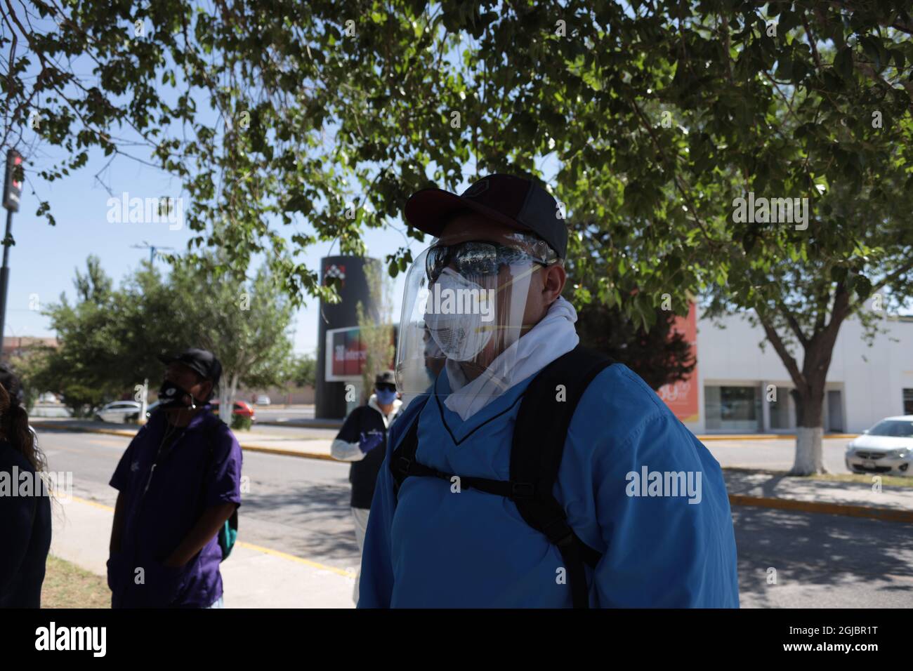 Factory workers in Ciudad Juarez Chihuahua Mexico, protest that they ...