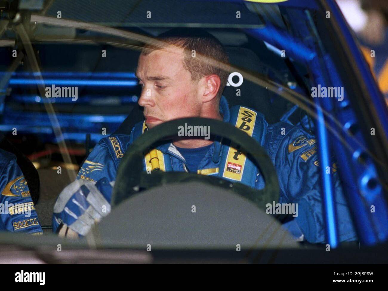 Richard Burns in his Subaru Stock Photo - Alamy