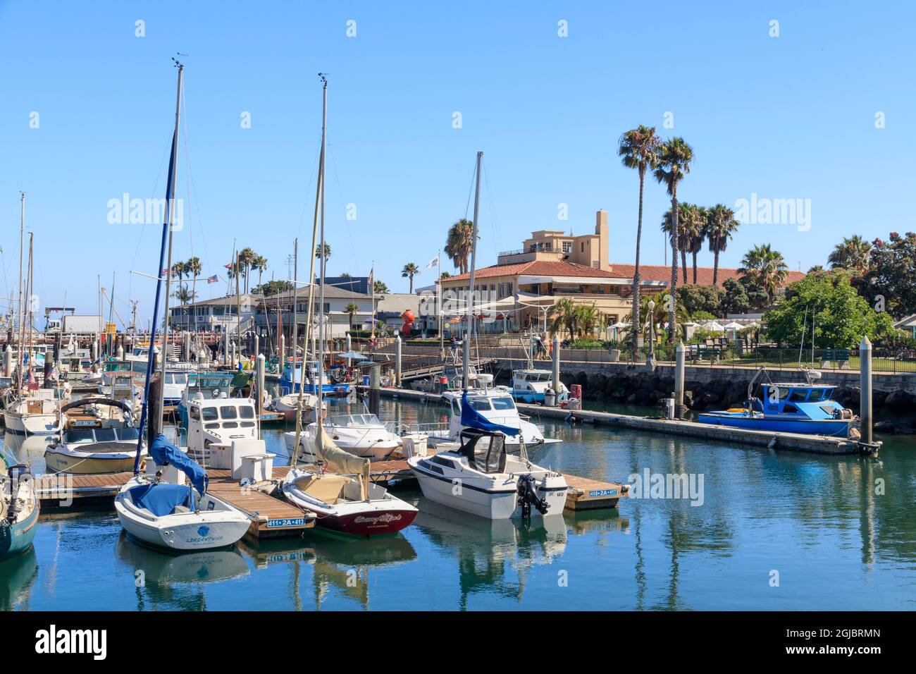 USA, California, Santa Barbara. Waterfront and Santa Barbara Maritime ...