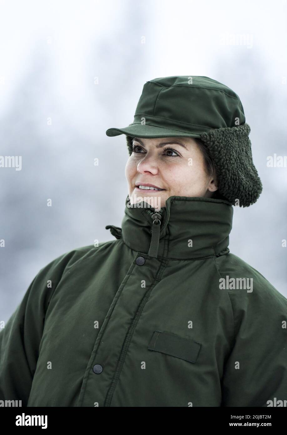 Crown Princess Victoria is seen during her visit to the military ...