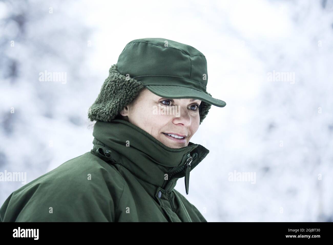 Crown Princess Victoria is seen during her visit to the military ...