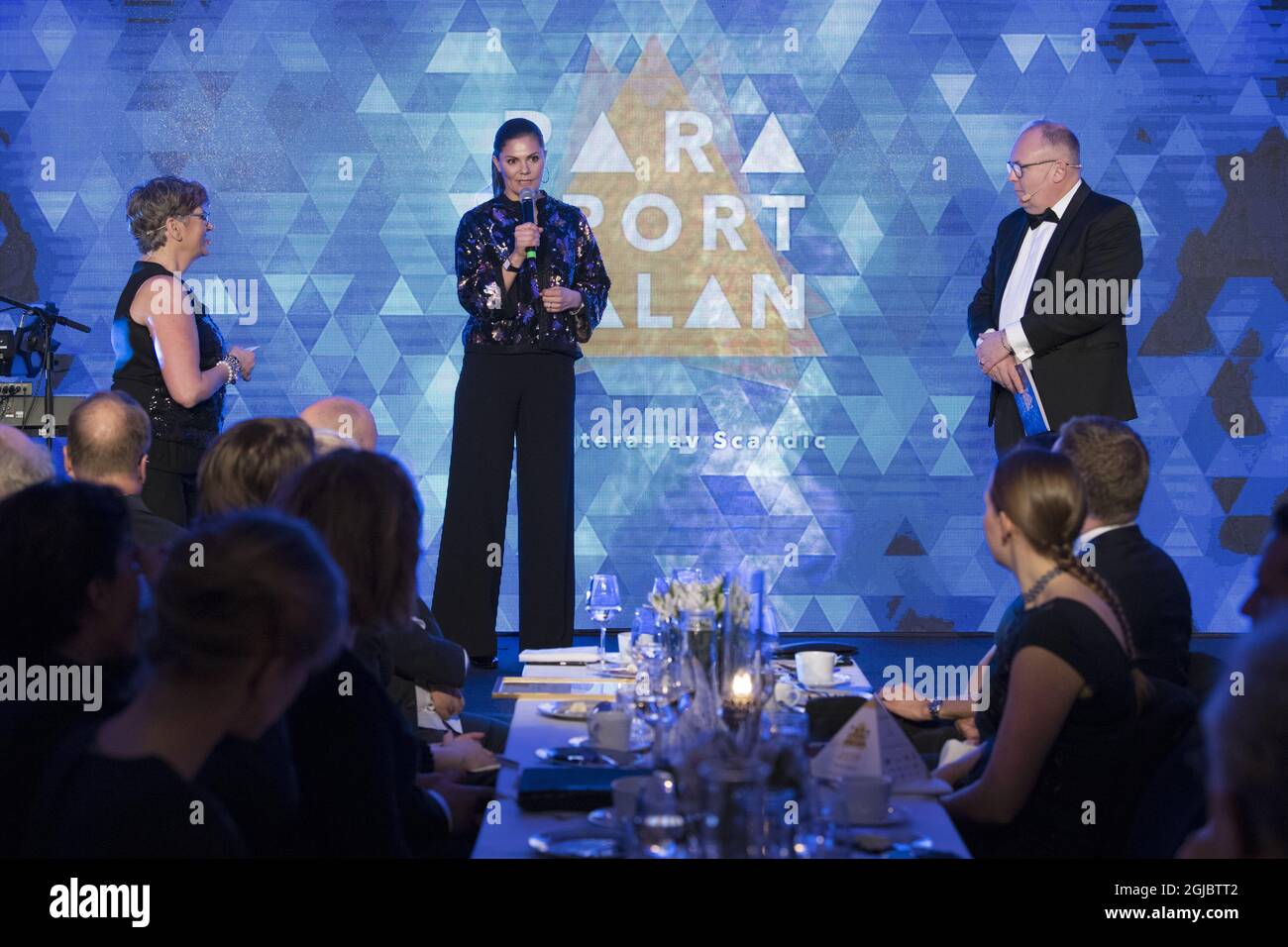STOCKHOLM 20190203 Crown Princess Victoria presents an award to swimmer ...