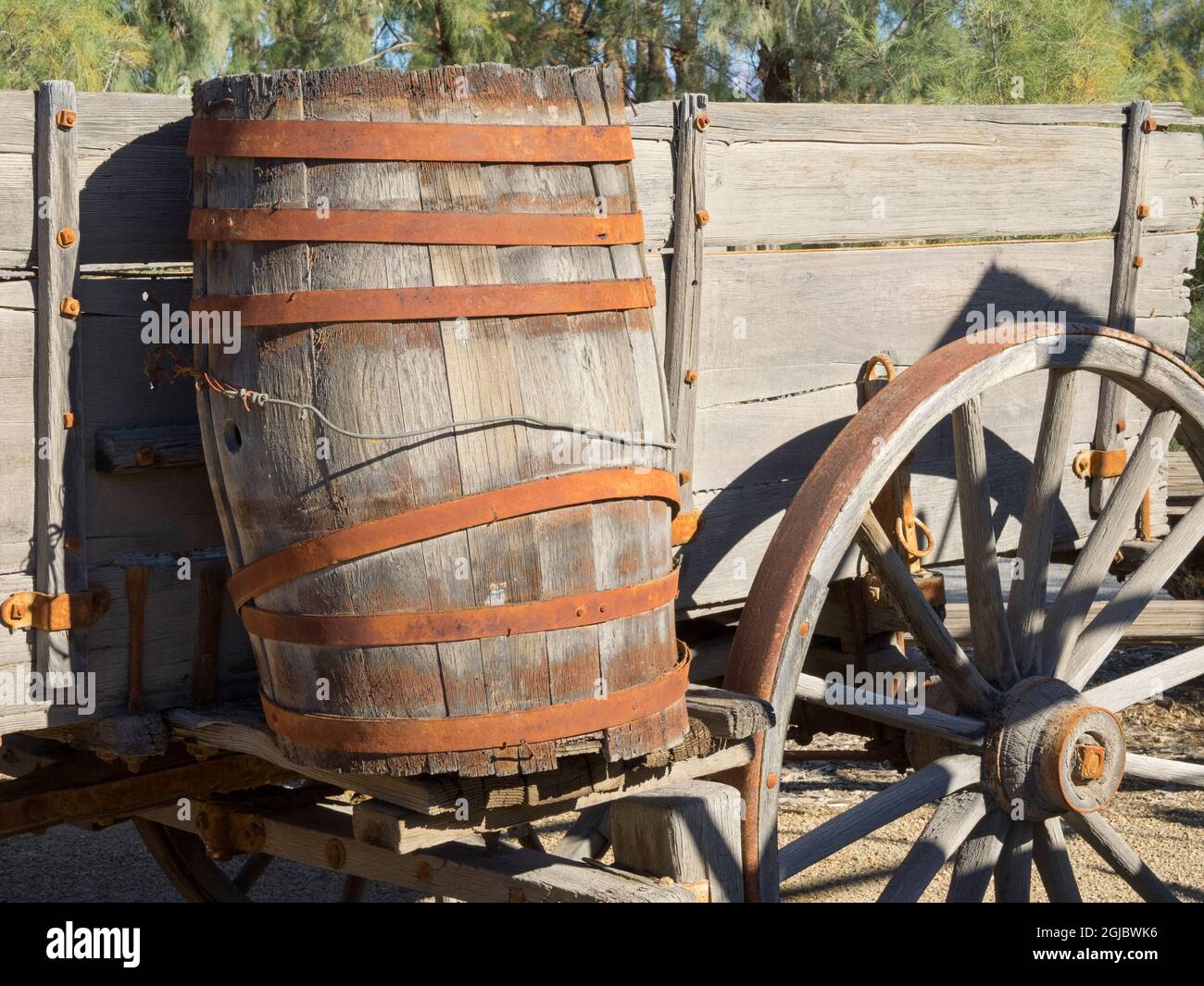 USA, California. Death Valley National Park, The Borax Museum, water ...