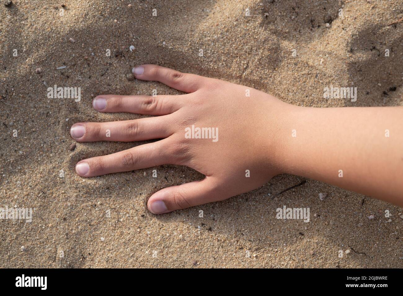 Closeup of a hand on the beach sand Stock Photo - Alamy