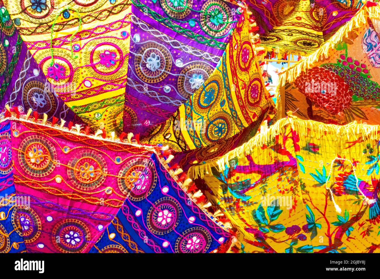 Display for umbrellas at an outdoor bazaar in Encinitas, California ...