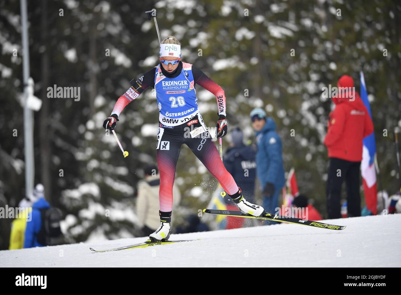 Ingrid Landmark Tandrevold of Norway competes during the women's 15 km ...