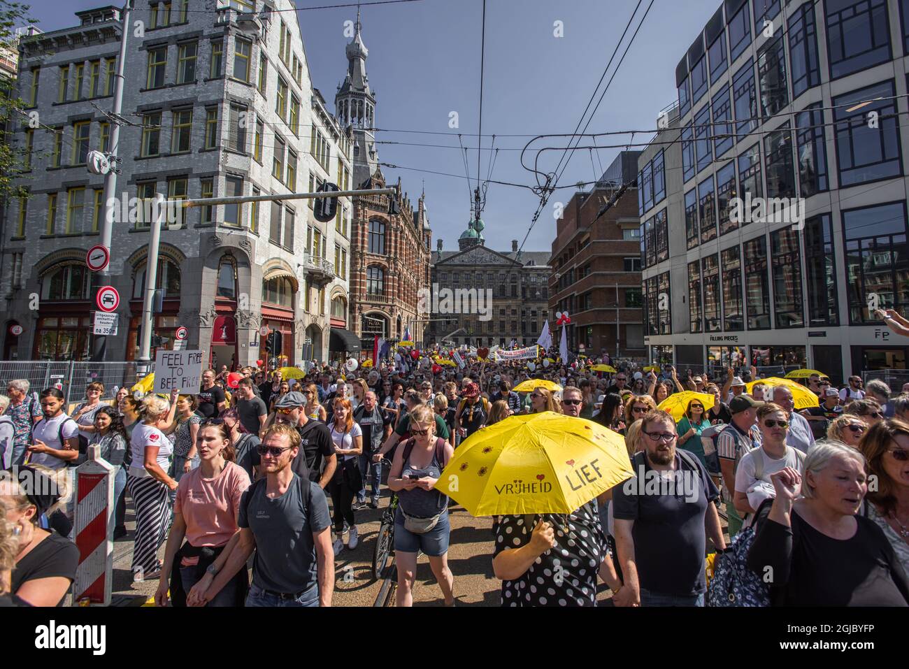 Dam Square, Amsterdam and neighboring streets. Sunday 5th September ...