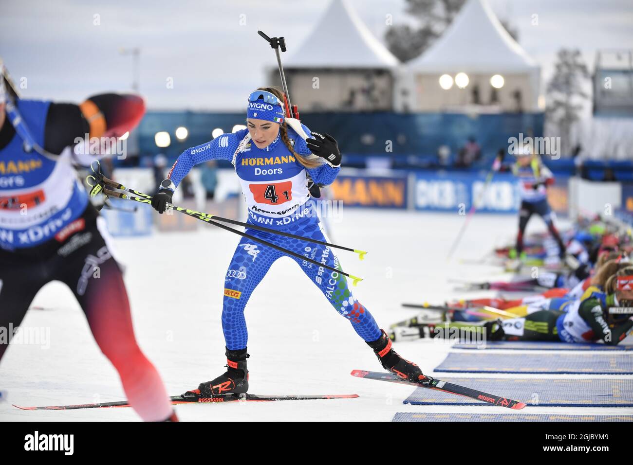 Dorothea Wierer of Italy competes on the shooting range during the ...