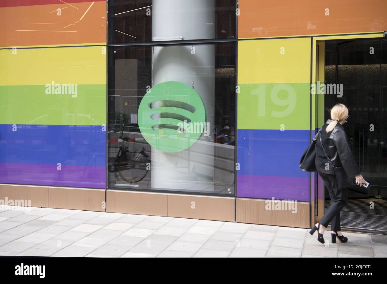 STOCKHOLM 2018-08-15 Spotify's new office in Stockholm, Sweden Foto ...