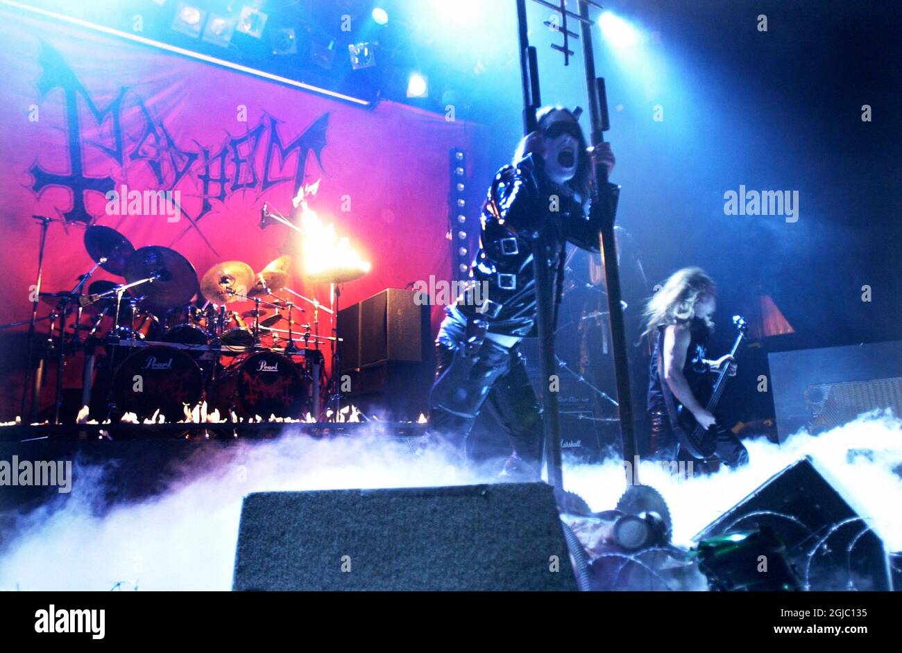 Maniac, vocalist with band Mayhem, playing at the Rockefeller in Oslo ...