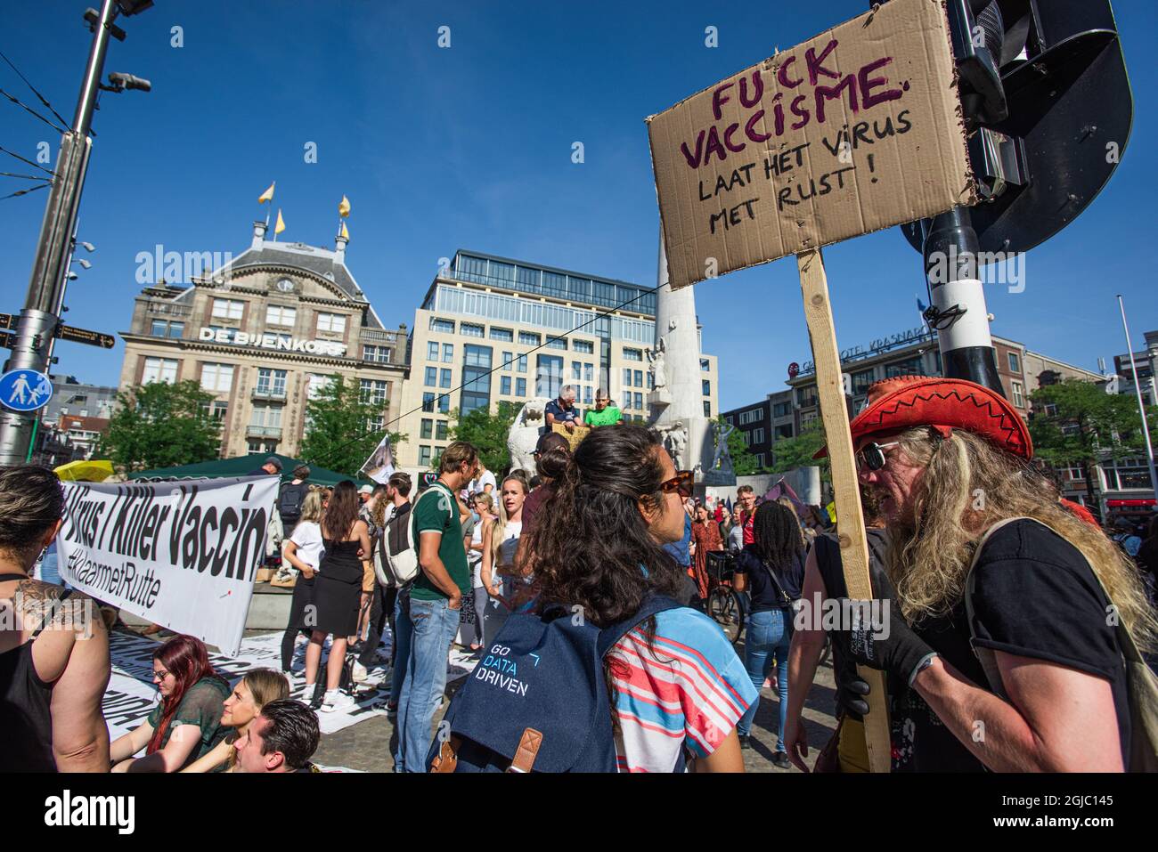 Dam Square, Amsterdam and neighboring streets. Sunday 5th September ...
