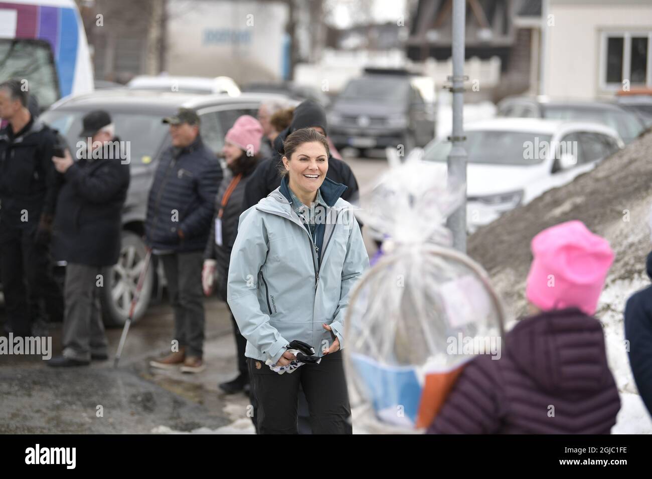 Crown Princess Victoria is seen dancing "the Floss" with students ...