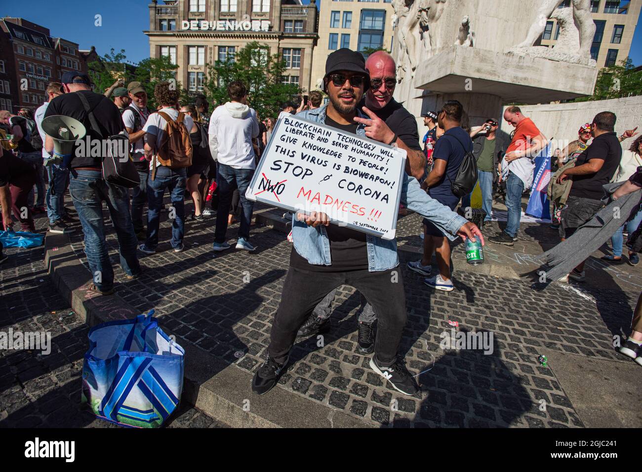 Dam Square, Amsterdam and neighboring streets. Sunday 5th September ...