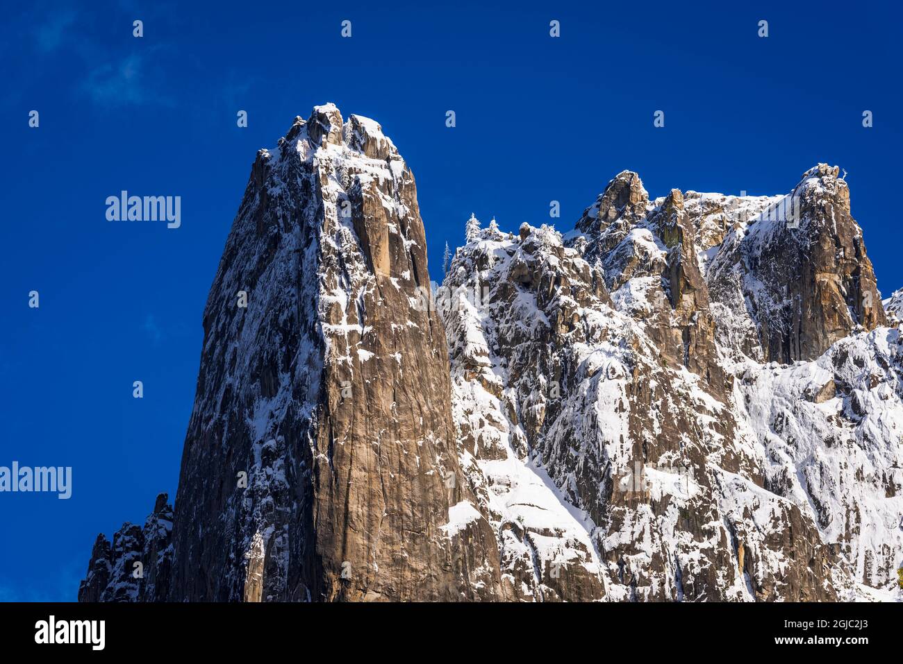 Sentinel Rock in winter, Yosemite National Park, California, USA Stock ...