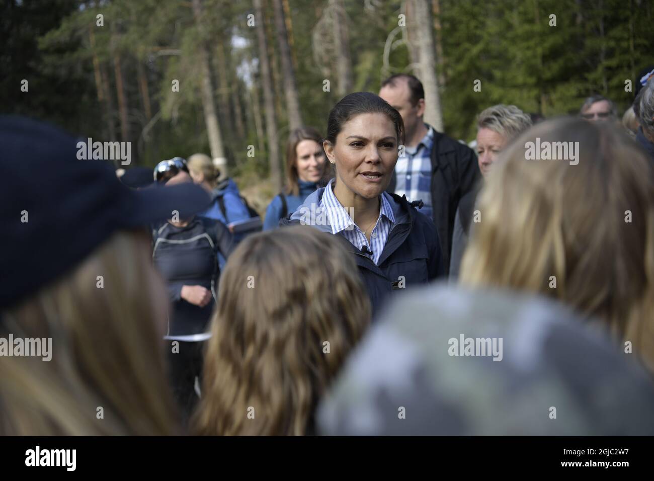 Crown Princess Victoria is seen with County Governor Minoo Akhtarzand ...