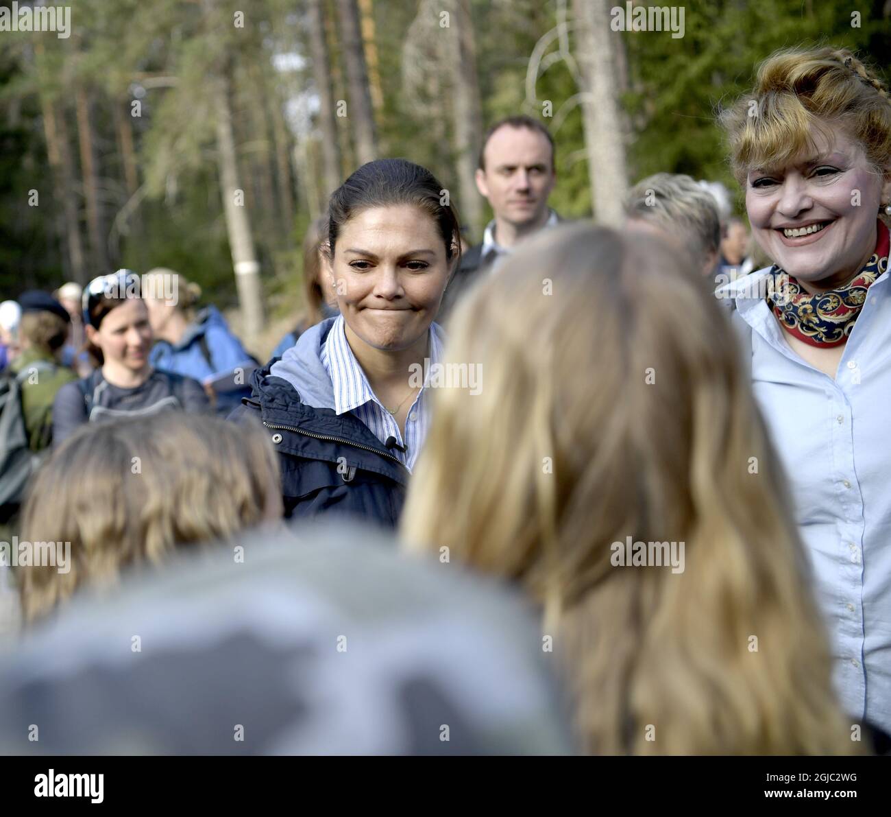 Crown Princess Victoria is seen with County Governor Minoo Akhtarzand ...