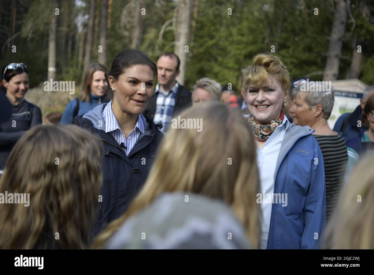 Crown Princess Victoria is seen with County Governor Minoo Akhtarzand ...