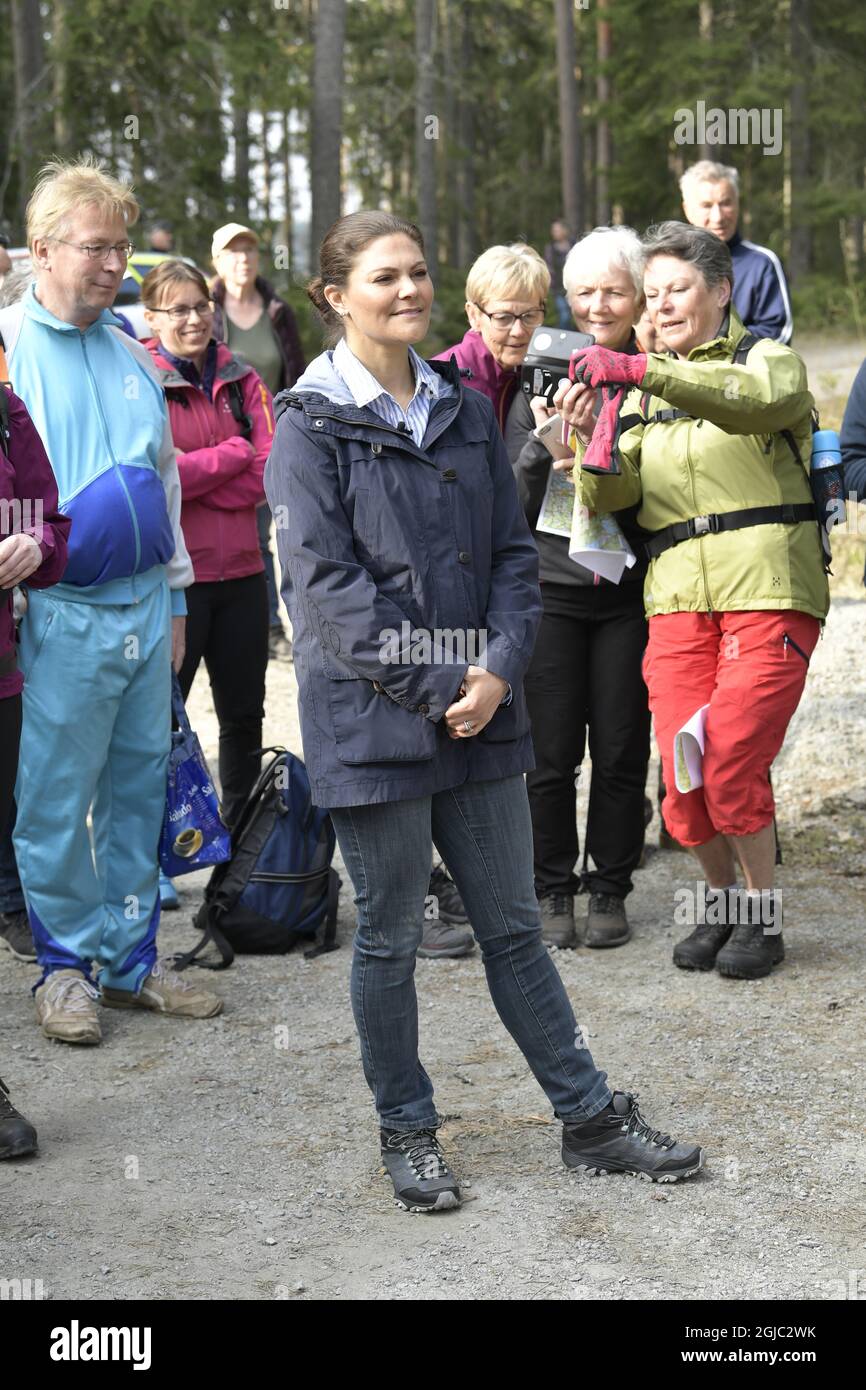 Crown Princess Victoria is seen with County Governor Minoo Akhtarzand ...