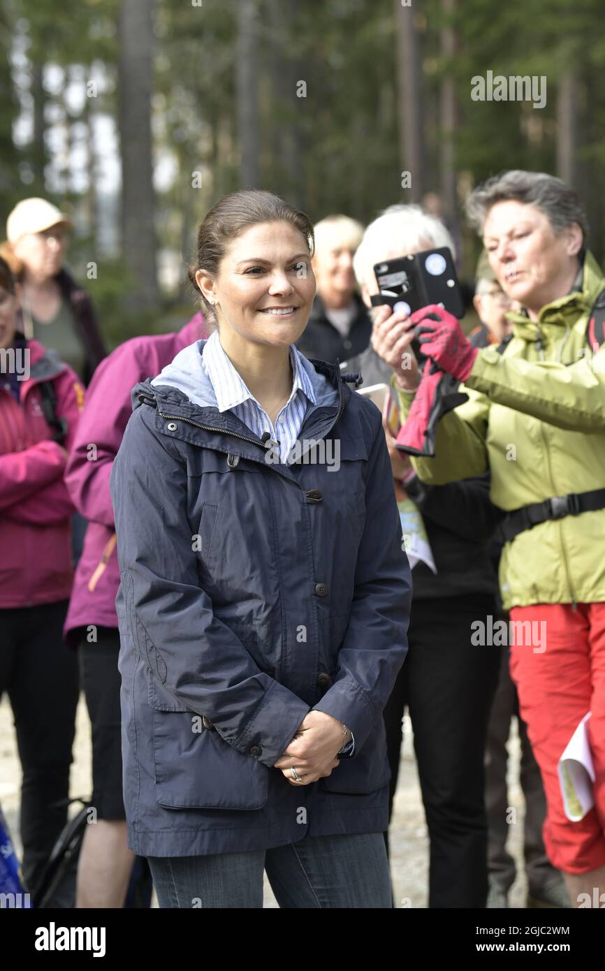 Crown Princess Victoria is seen with County Governor Minoo Akhtarzand ...