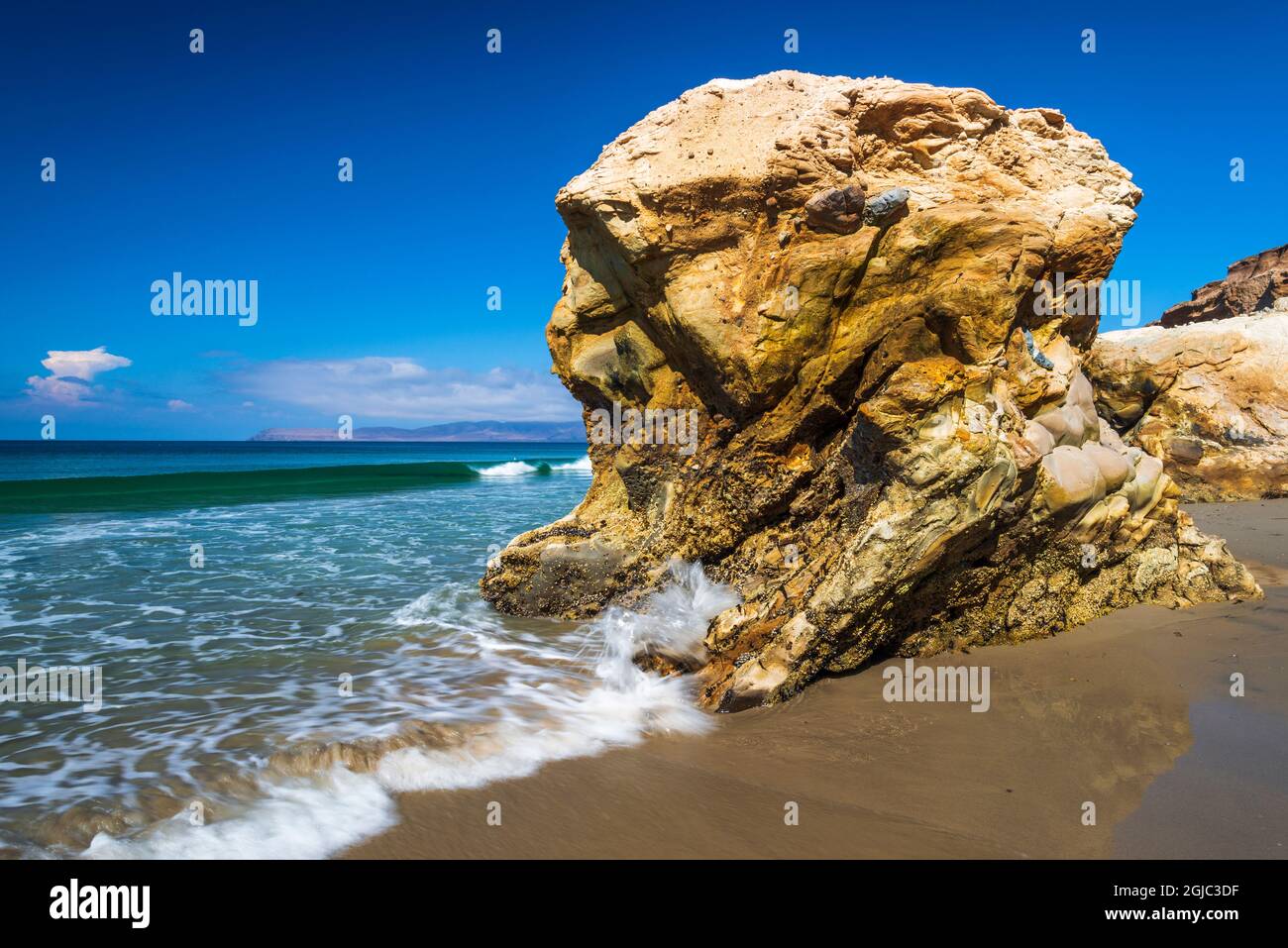 Sea stacks on the beach at Skunk Point, Santa Rosa Island, Channel ...