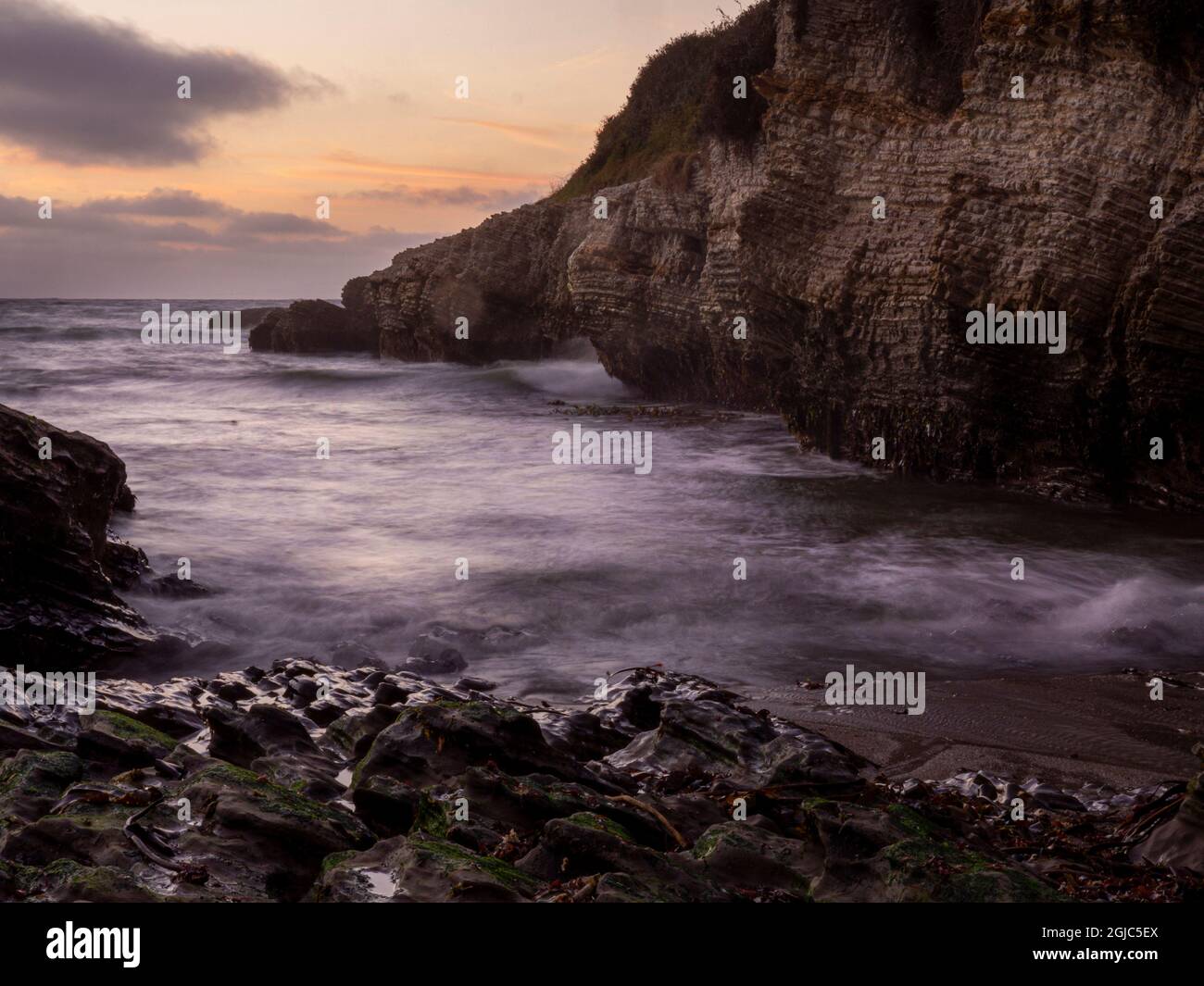 Schooners Cove Sunset Twilight Pacific Ocean At Montana De Oro