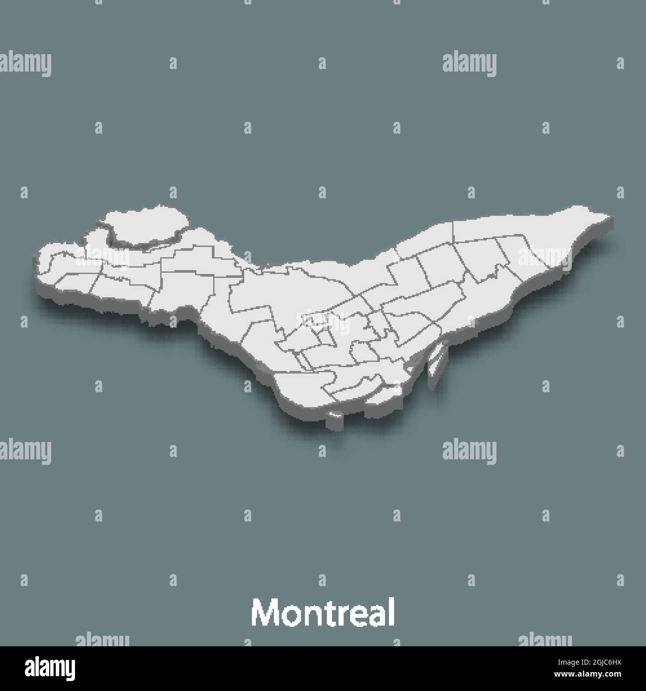 3d isometric map of Montreal is a city of Canada, vector illustration ...