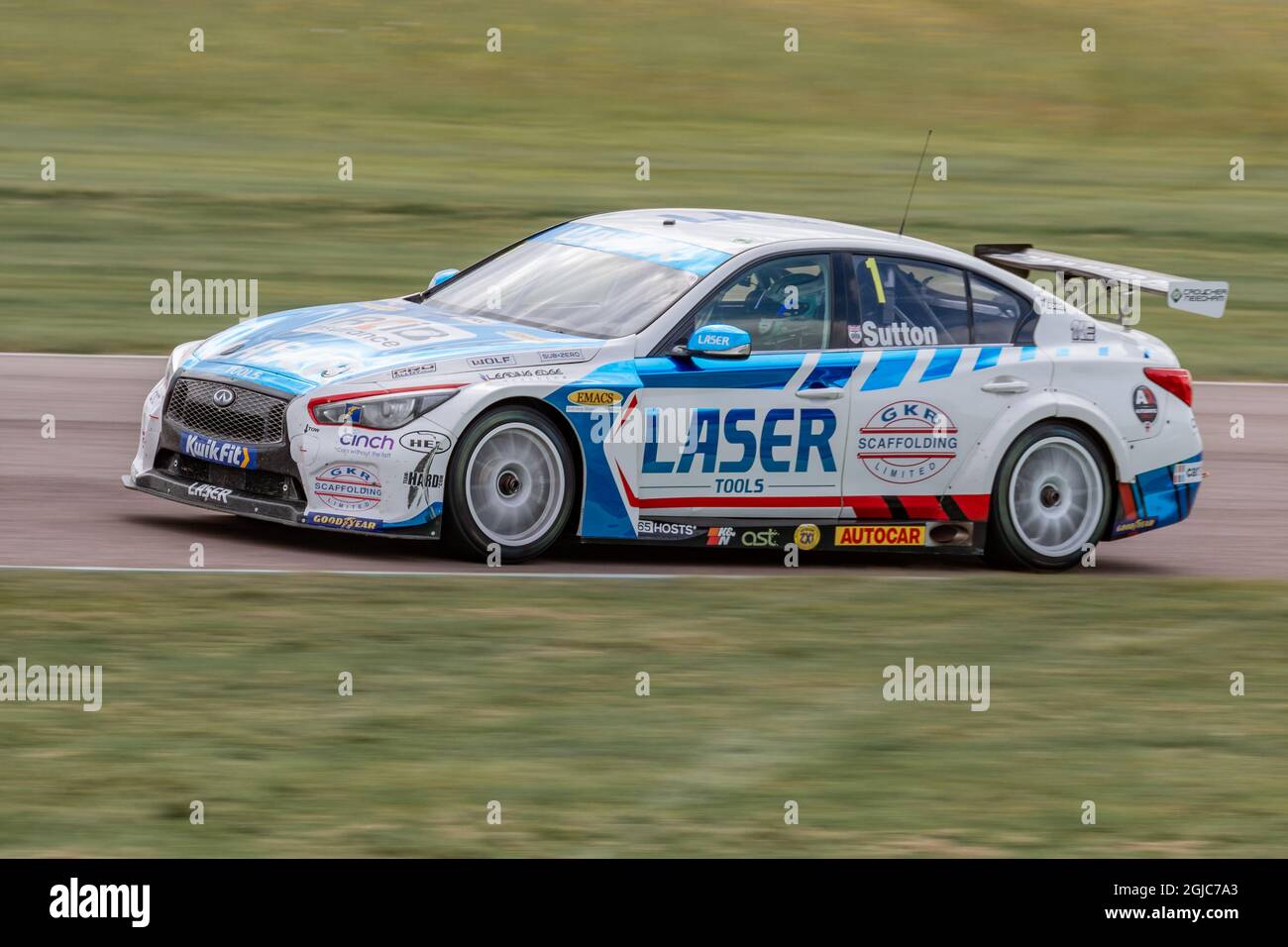 Ashley Sutton in an Infinity Q50 at the BTCC event at Thruxton in ...