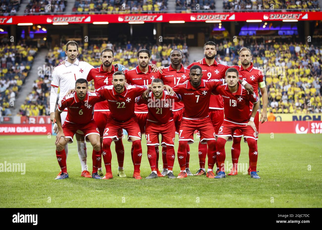 Malta's team pose for a photo before the UEFA Euro 2020 qualifier Group ...