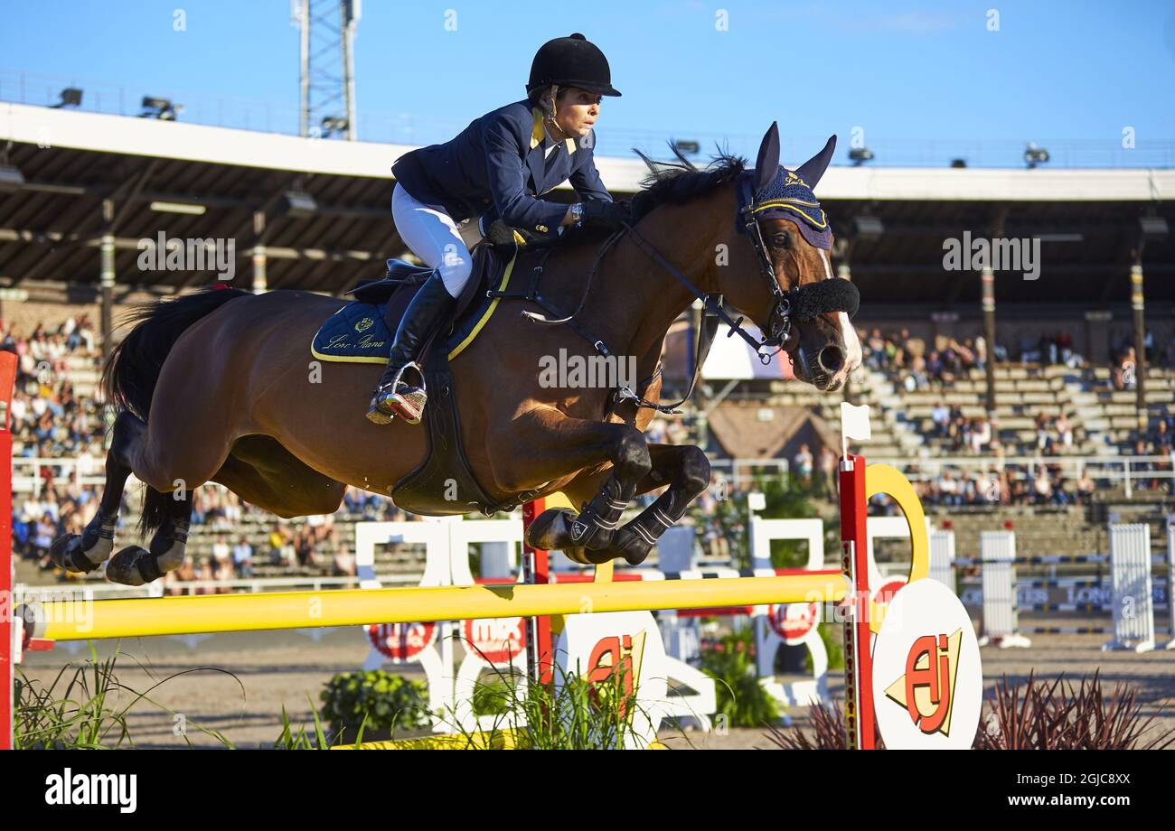STOCKHOLM 20190614 Edwina Tops-Alexander during the jumping competition ...