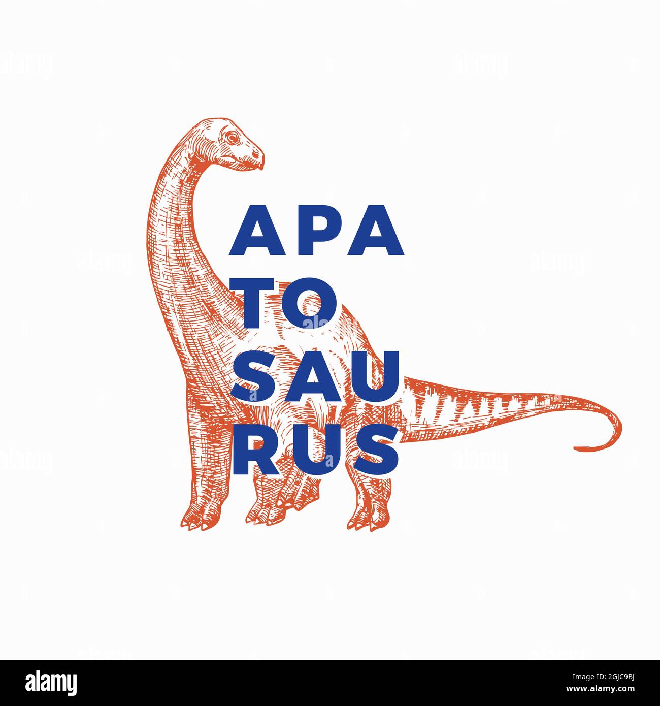 Prehistoric Dinosaur Abstract Sign, Symbol or Logo Template. Hand Drawn ...