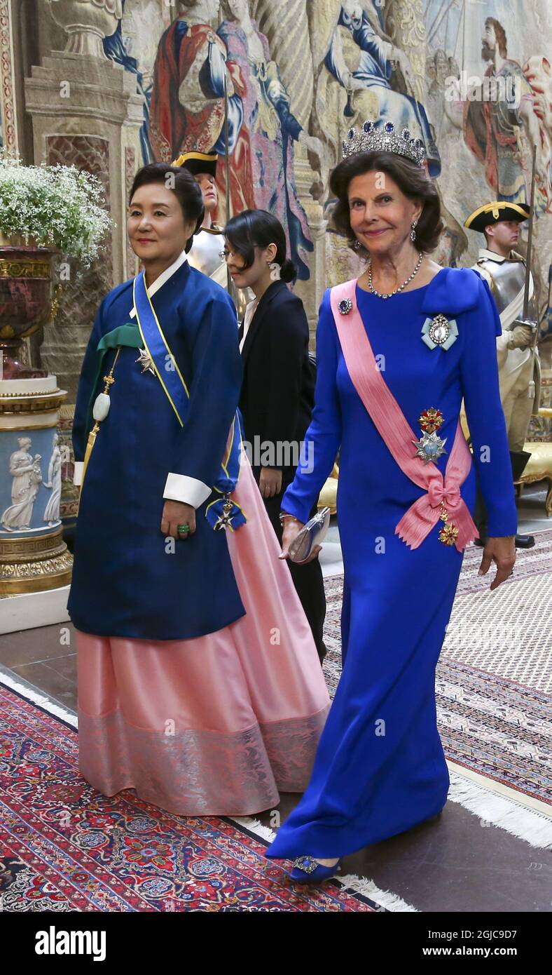 STOCKHOLM 2019-06-14 South Korea's First Lady Kim Jung-sook and Sweden ...