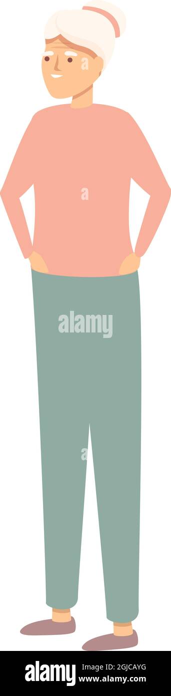 Happy grandma icon cartoon vector. Old grandmother. Elderly family ...