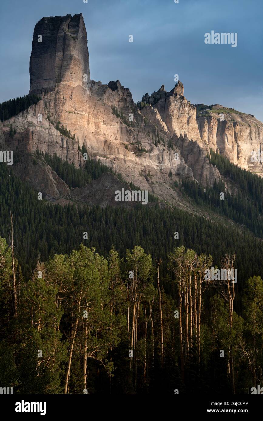 USA, San Juan Mountains. Sunset on Courthouse Mountain. Credit as: Don Grall / Jaynes Gallery ...