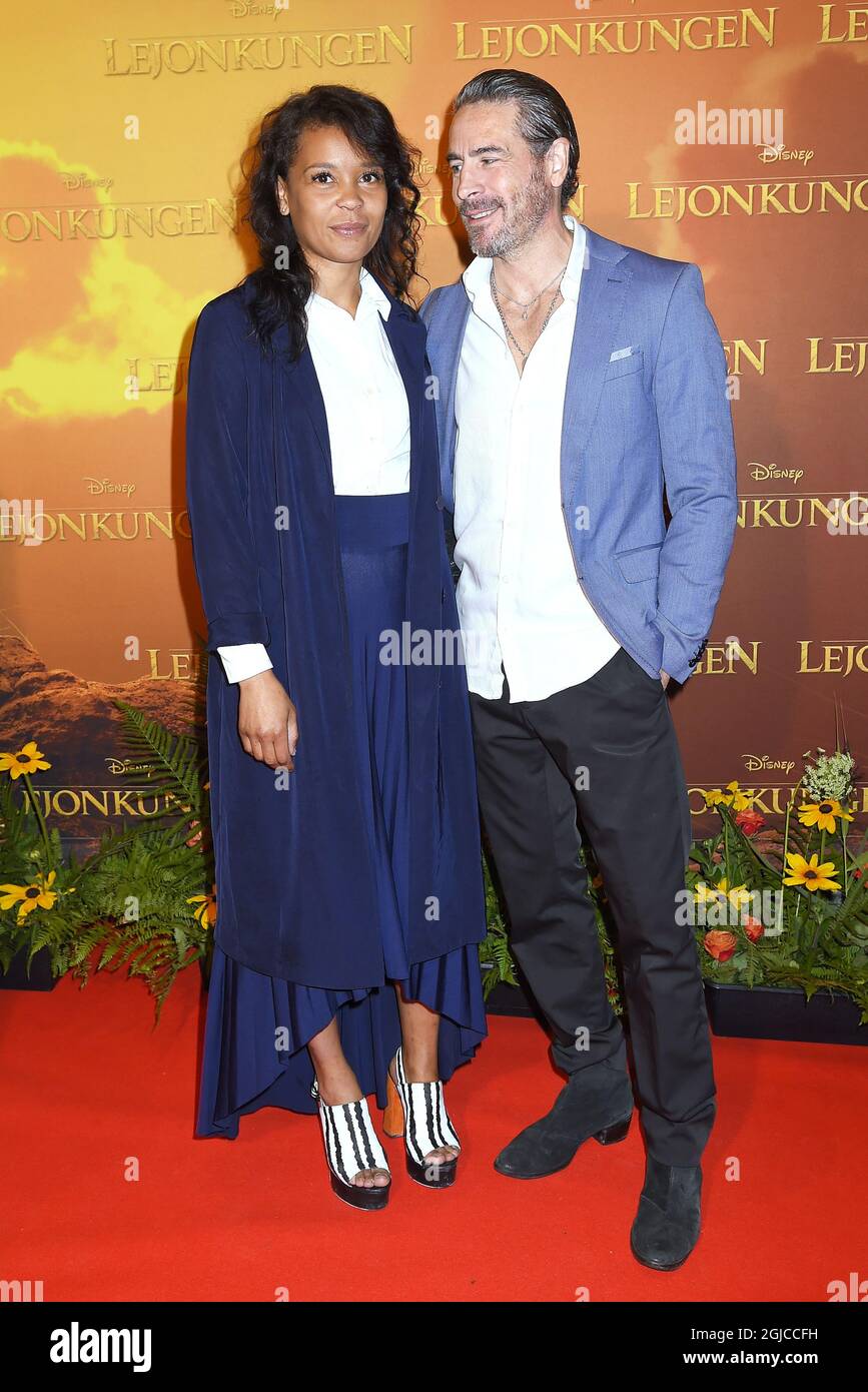 Ola Rapace with his new wife Sonja Jawo Premiere of The Lion King in ...