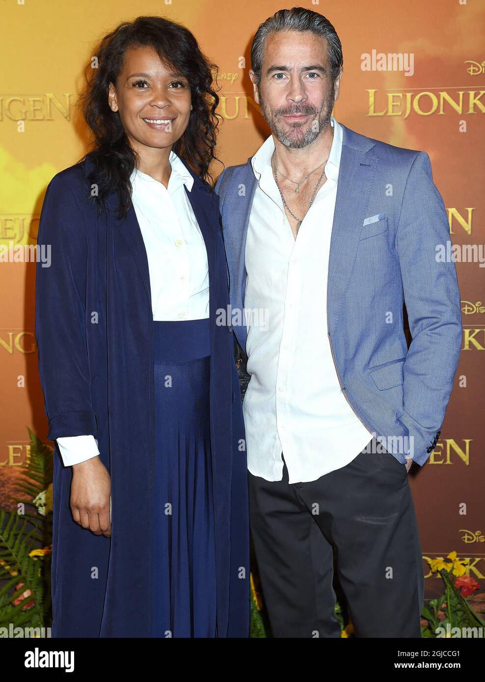 Ola Rapace with his new wife Sonja Jawo Premiere of The Lion King in ...