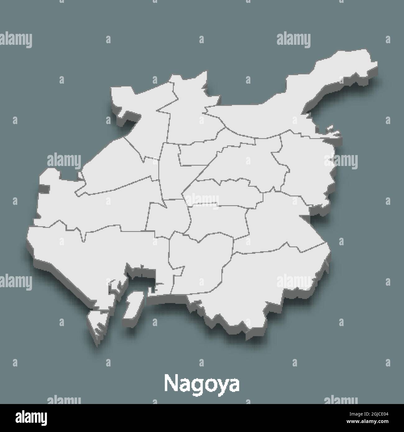 Nagoya map detailed map hi-res stock photography and images - Alamy