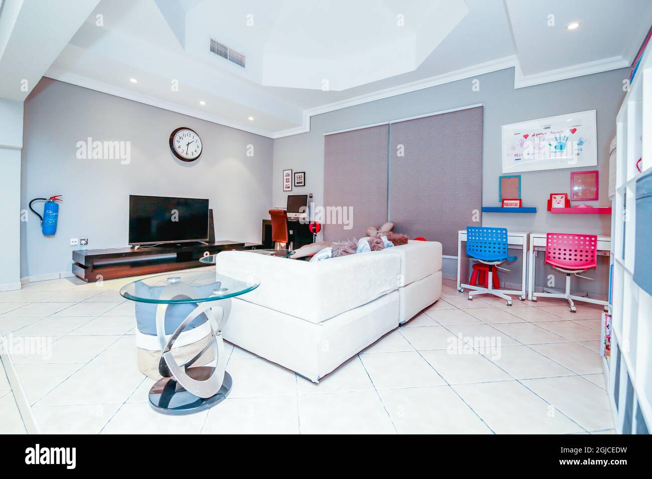 DOHA, QATAR - Oct 07, 2018: The living room interior in the cozy style ...