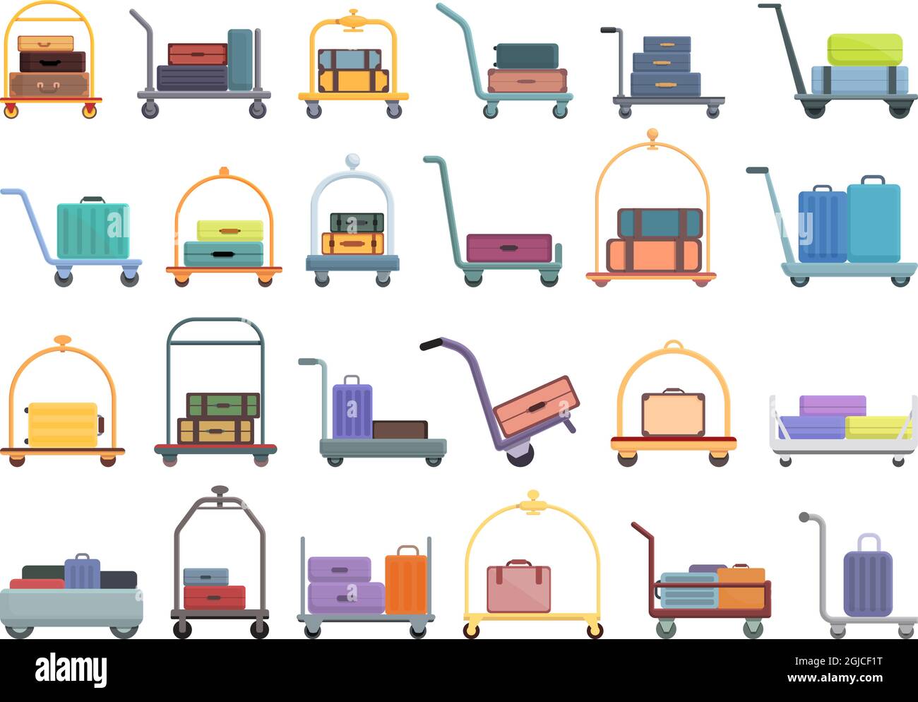 Family with baggage cart at the airport Stock Vector Images - Alamy
