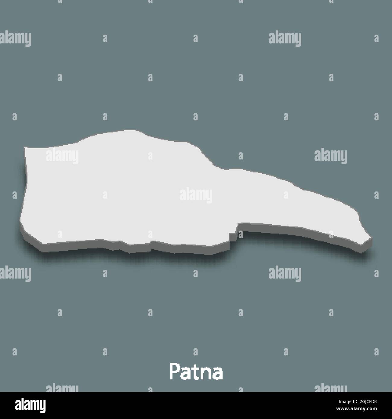 3d isometric map of Patna is a city of India, vector illustration Stock ...