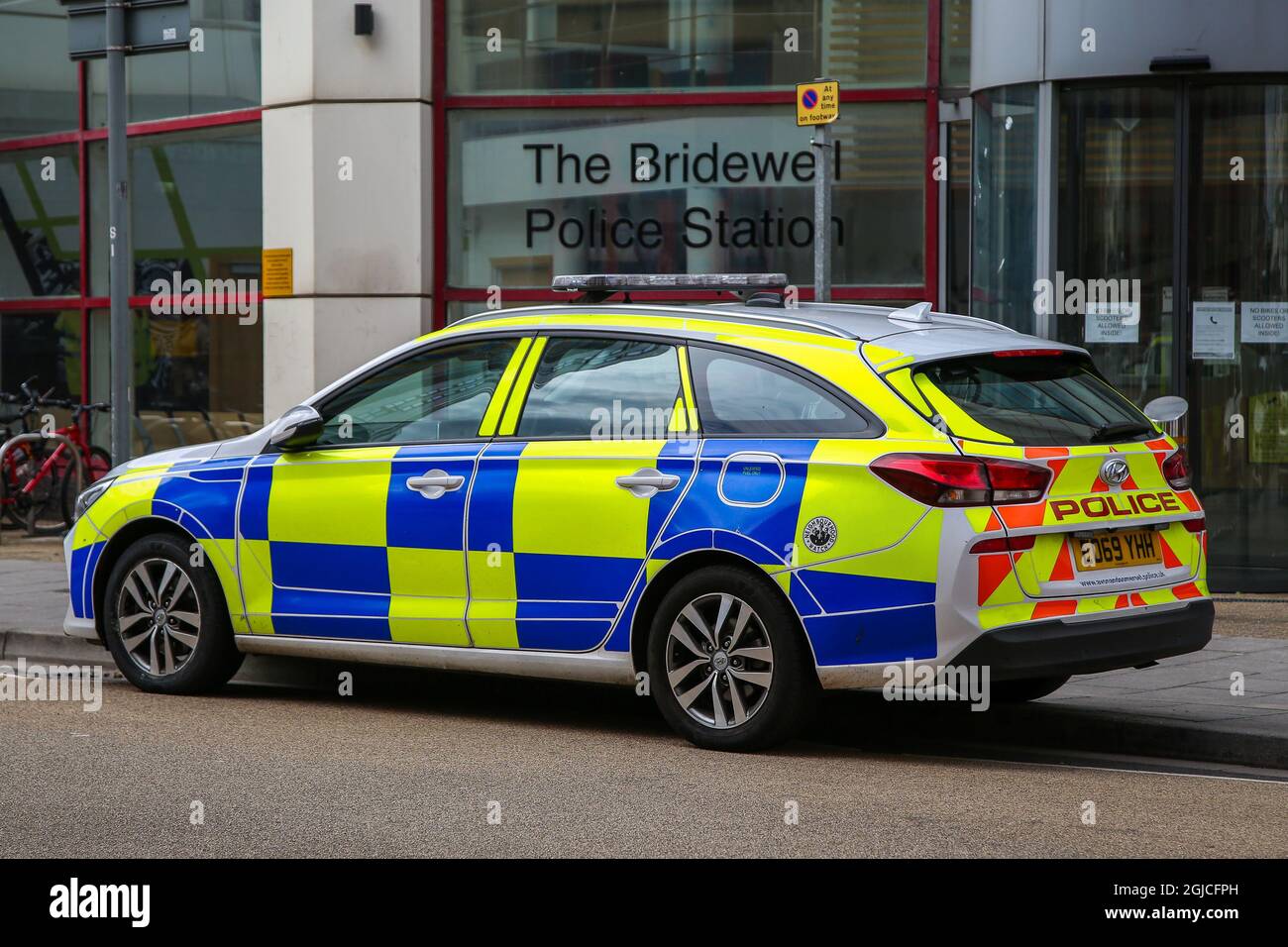 A police car parked outside The Bridewell Police Station. (Photo by ...
