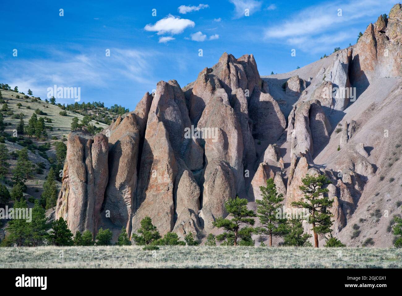 USA, Colorado. Rounded pillars of granitic rock form interesting shapes ...