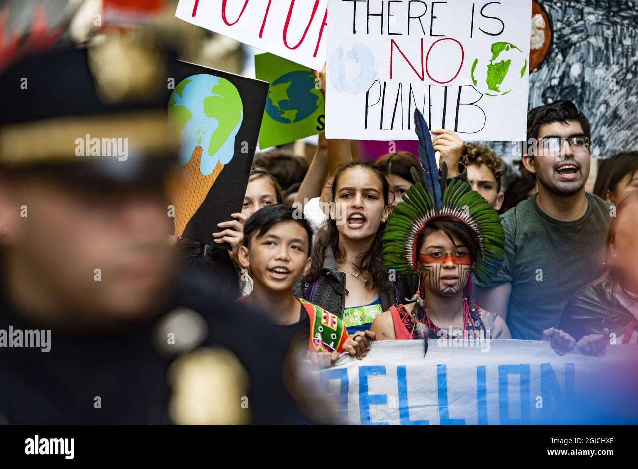 The 16 year-old Swedish climate activist Greta Thunberg lead the ...