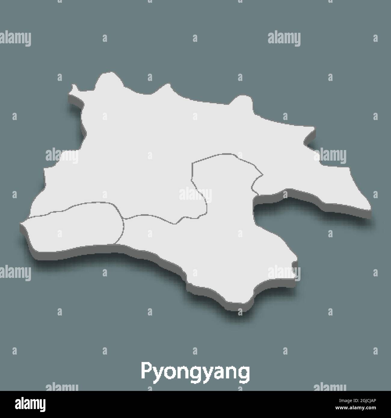 3d isometric map of Pyongyang is a city of Korea, vector illustration ...