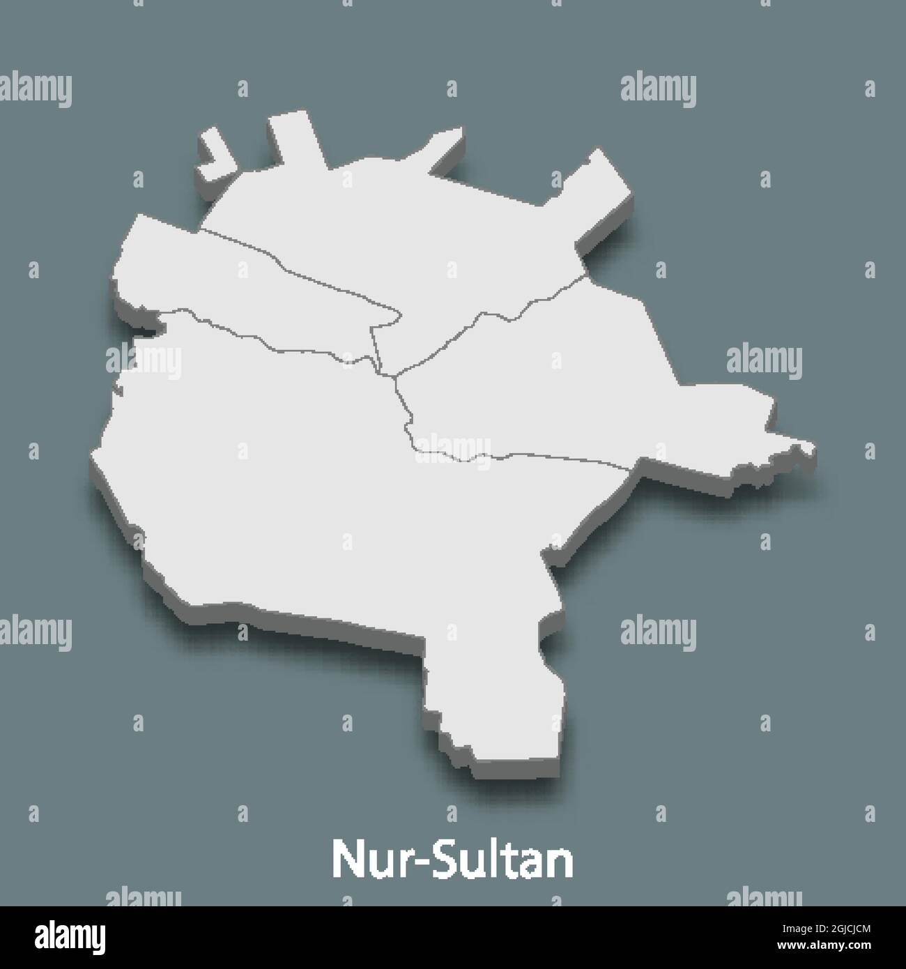 3d isometric map of Nur-Sultan is a city of Kazakhstan , vector ...