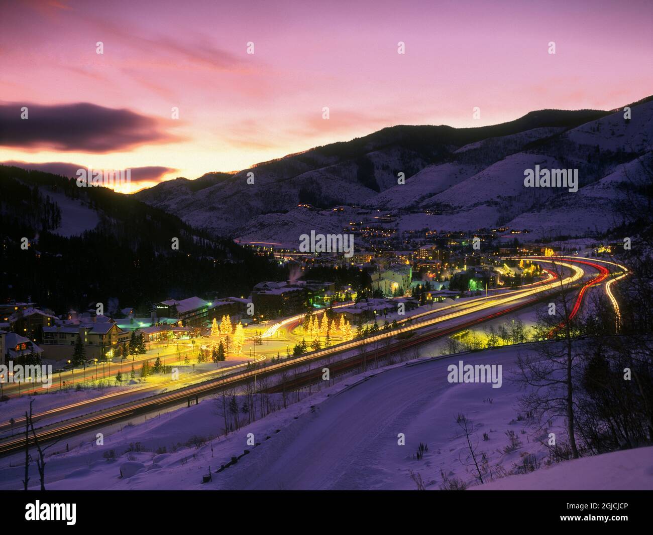 The ski and tourist town of vail, Colorado in the rocky Mountain Stock ...