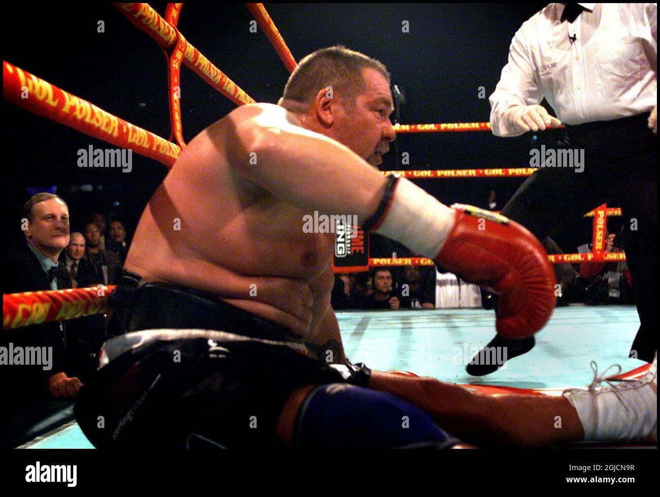 Danish Boxer Brian Nielsen and Mike Tyson boxing in the heavy weight ...