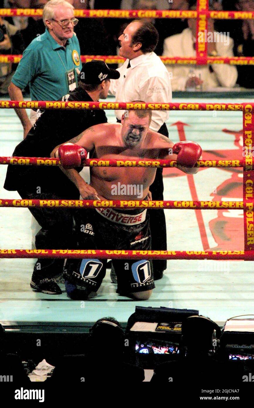 Danish Boxer Brian Nielsen and Mike Tyson boxing in the heavy weight ...