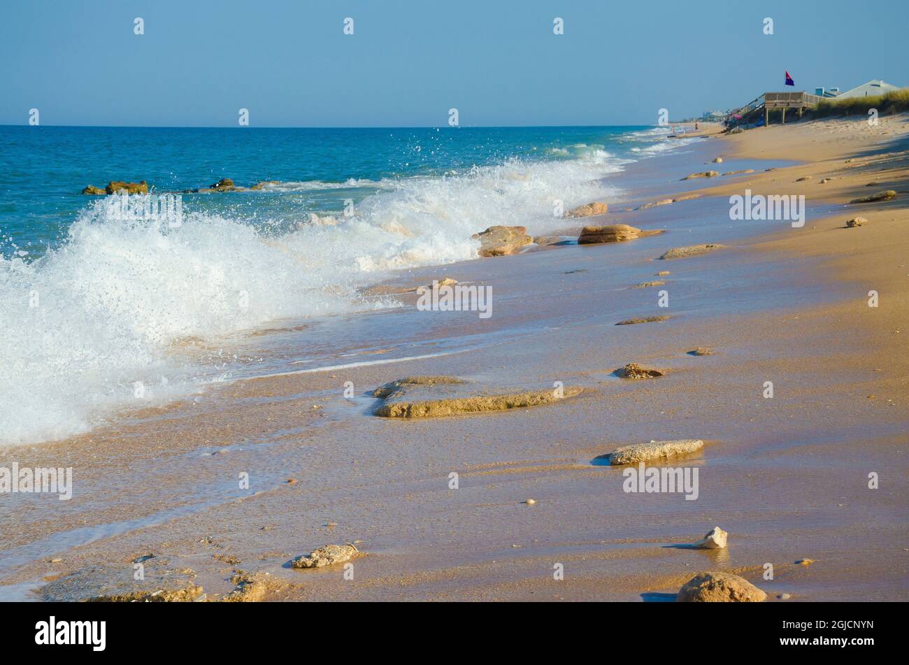 Florida, Surf on Beach Stock Photo - Alamy